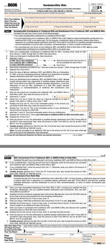 IRS Form 8606: What Is It & When To File? - SuperMoney
