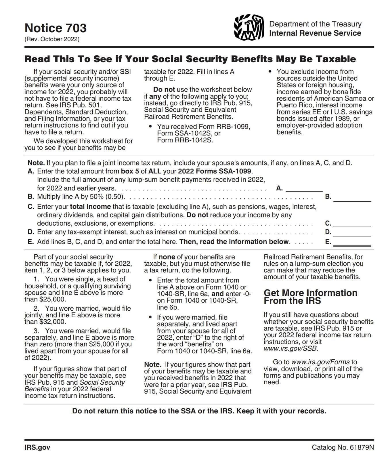IRS Notice 703: Social Security Income Form - SuperMoney